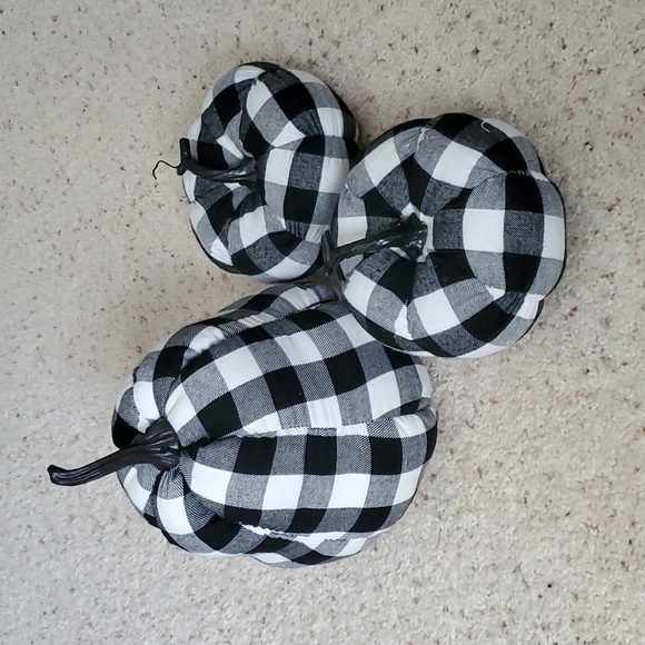 Accents | Set Of Buffalo Check Pumpkins | Poshmark